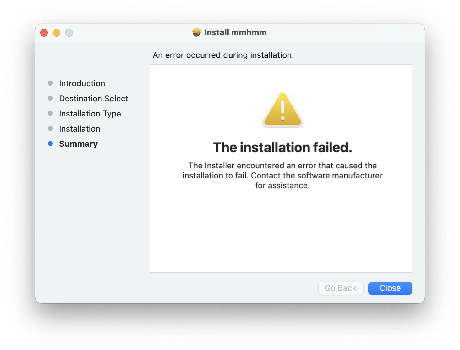 Error: The installation failed – Airtime